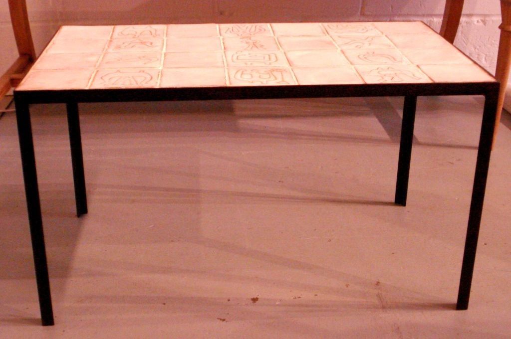 Roger Capron tile top table For Sale at 1stDibs