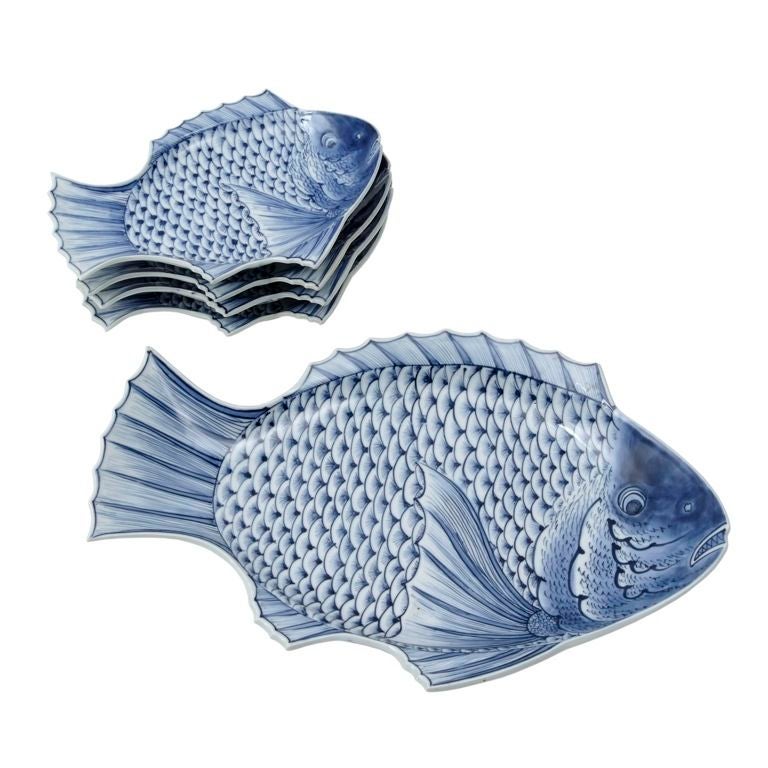 Set of Five Japanese 'Fish' Dishes at 1stDibs