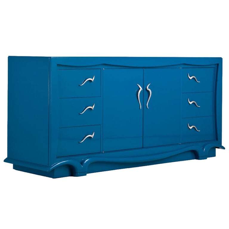 A 1950s Turquoise Lacquered Buffet at 1stDibs