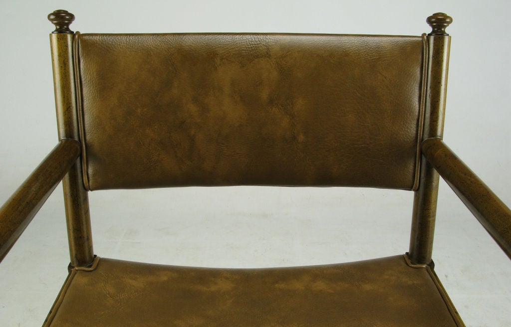 Sled-Base Campaign Arm Chair Of Brass and Walnut at 1stDibs | sled base ...