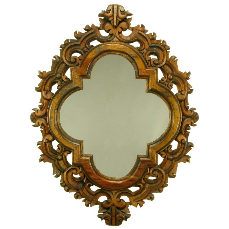 1960s Mexican Hand Carved Spanish Revival Mirror. at 1stDibs