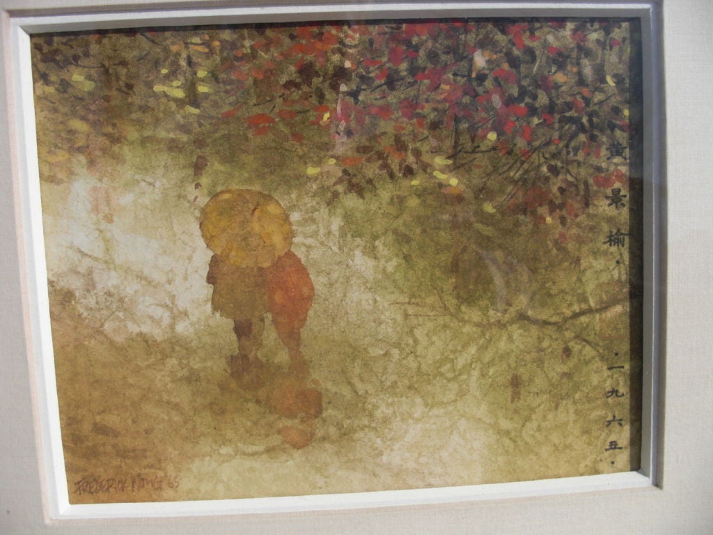 1965 watercolor by Frederick Wong at 1stDibs