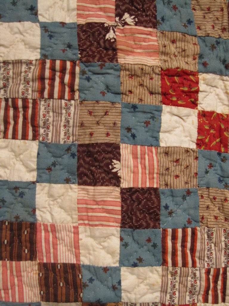 Antique Child's Quilt: Four-patch Variation. at 1stDibs