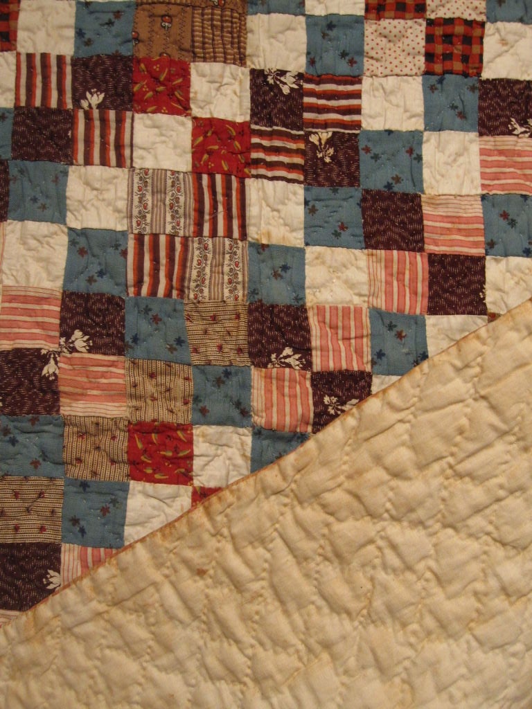 Antique Child's Quilt: Four-patch Variation. at 1stDibs