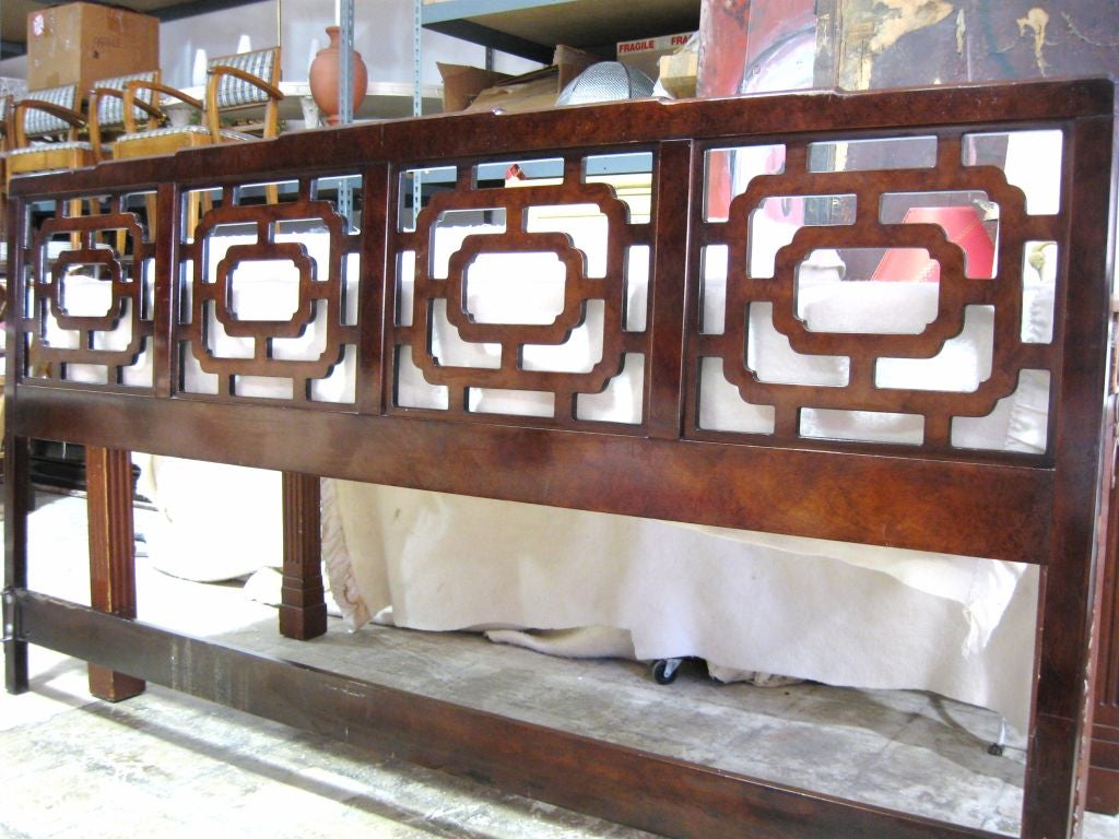 King Size Chinese Chippendale Style Headboard For Sale at 1stDibs