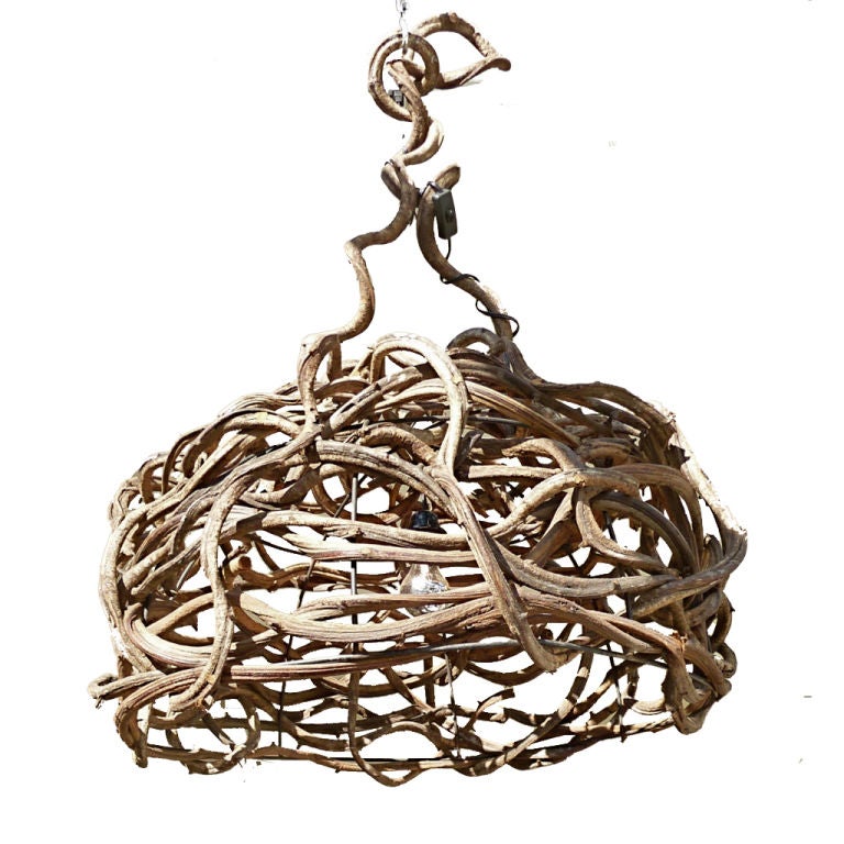 Folk Art Grapevine Chandelier at 1stDibs