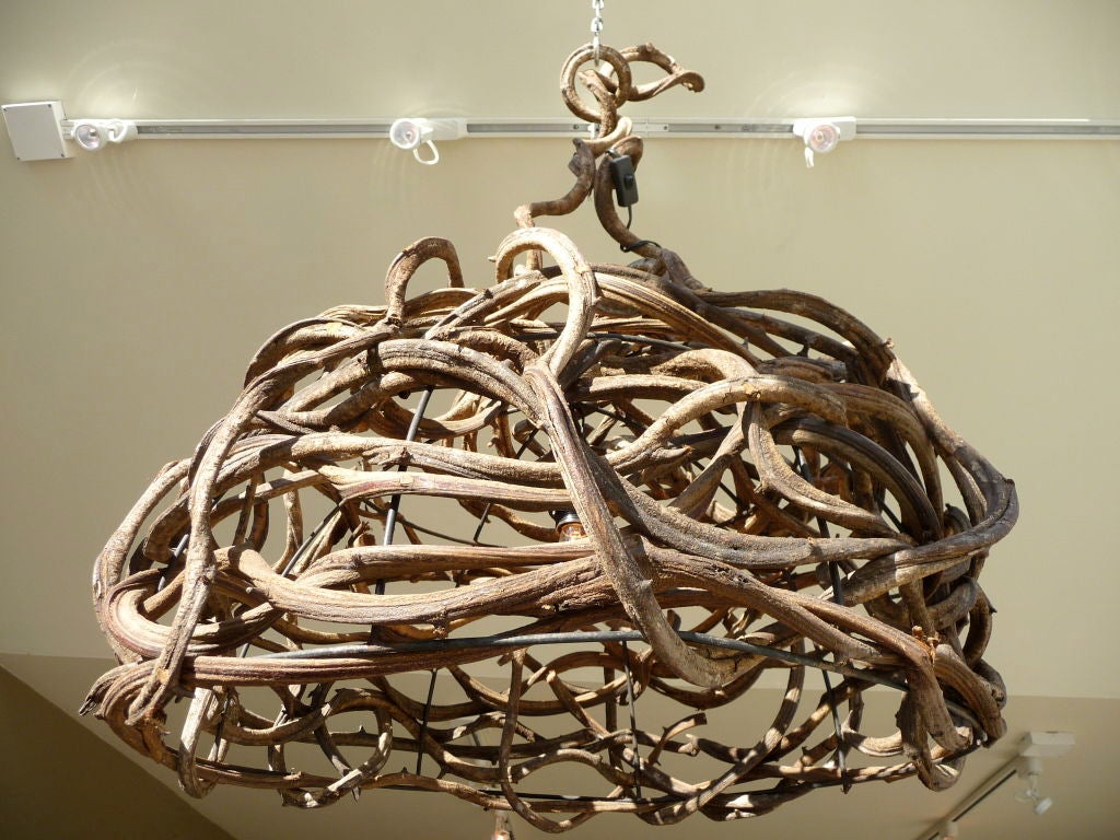 Folk Art Grapevine Chandelier at 1stDibs
