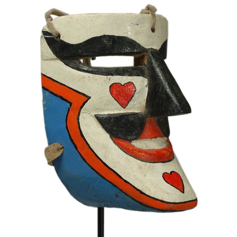 Fabulous Vintage Mexican 'Queen of Hearts' Card Face Mask at 1stDibs