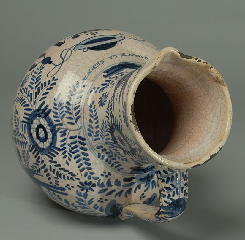 Spanish Talavera Armorial Pitcher at 1stDibs