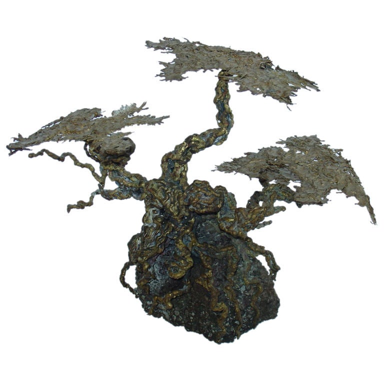 Brutalist Style Tree Sculpture In the Manner of Paul Evans at 1stDibs