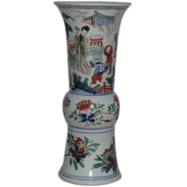 Chinese Polychrome Porcelain Beaker at 1stDibs