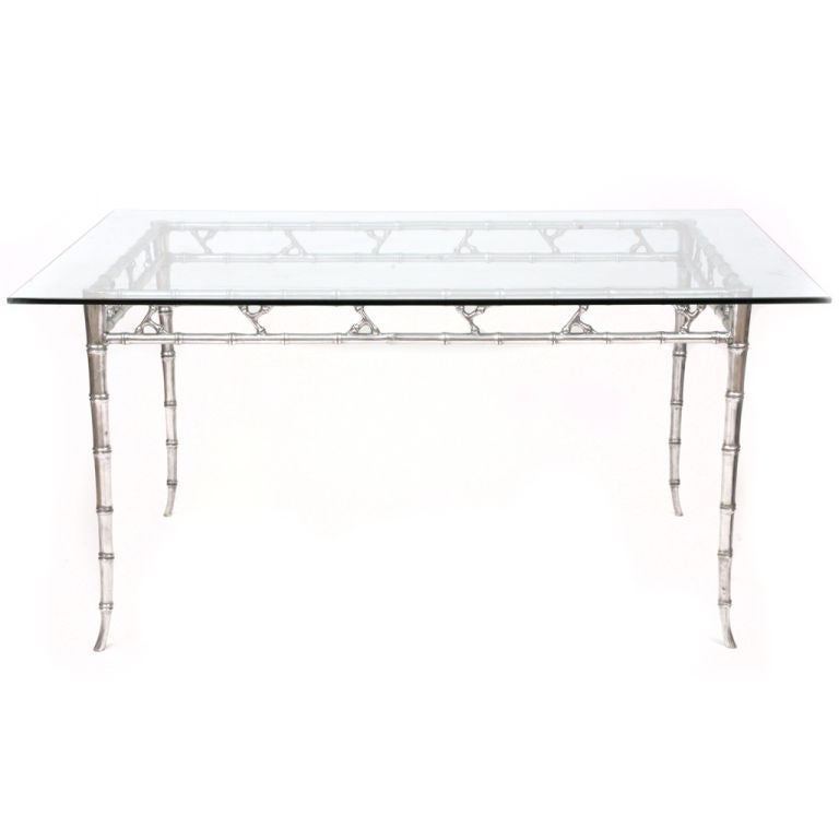Polished Faux Bamboo Dining Table at 1stDibs