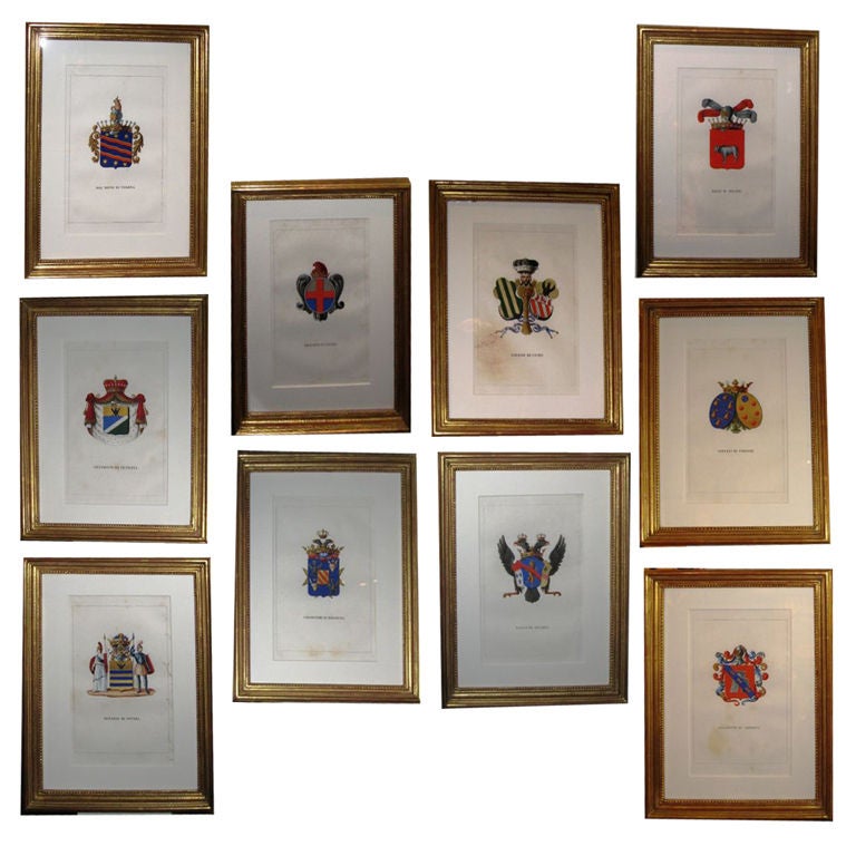Set of 10 Early 19th Century Italian Family Regional Crests at 1stDibs