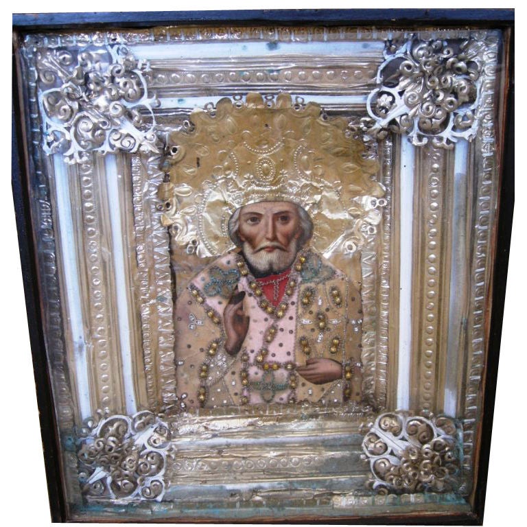 Russian Icon of St. Nicholas at 1stDibs