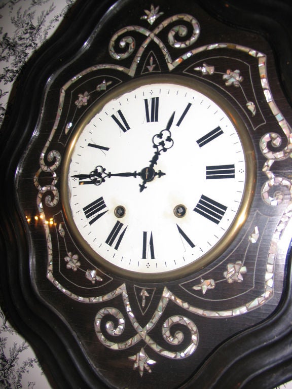 19th Century French Ebonized Vineyard Prayer Clock at 1stDibs