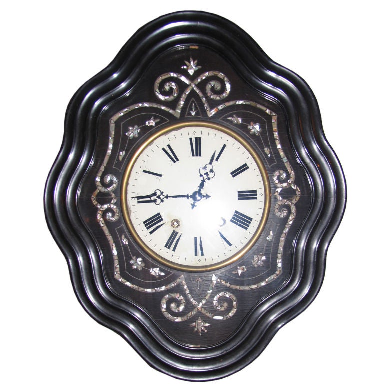 19th Century French Ebonized Vineyard Prayer Clock at 1stDibs
