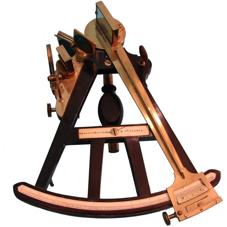 Ebony, Ivory and Brass Octant by Spencer Browning at 1stDibs