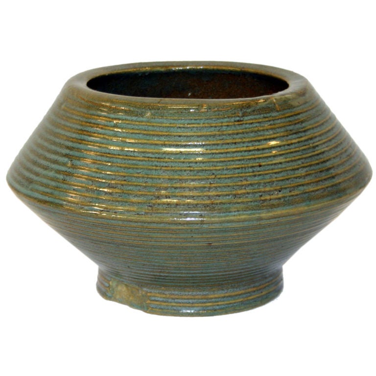 Norwalk, Connecticut Ridged Art Pottery Vase at 1stDibs