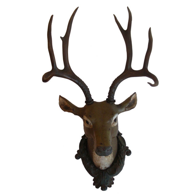 Cast Iron Deer Head at 1stDibs