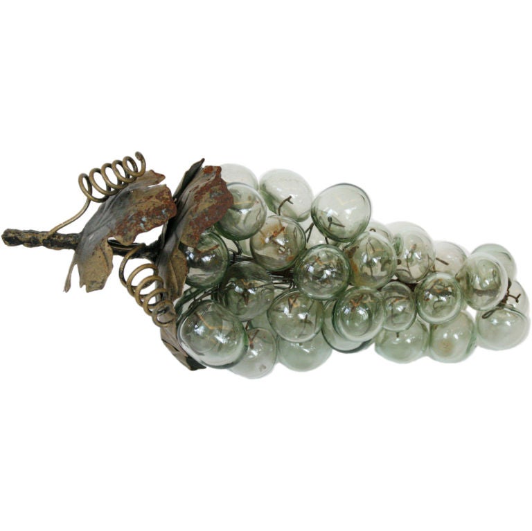 Hand Blown Glass Grapes Sculpture For Sale at 1stDibs