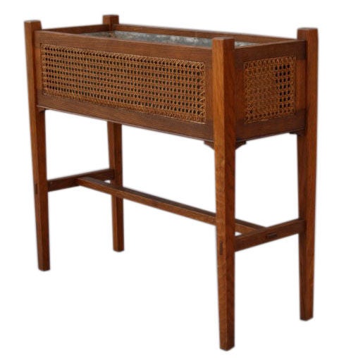 Arts and Crafts Oak Trough Planter Stand at 1stDibs