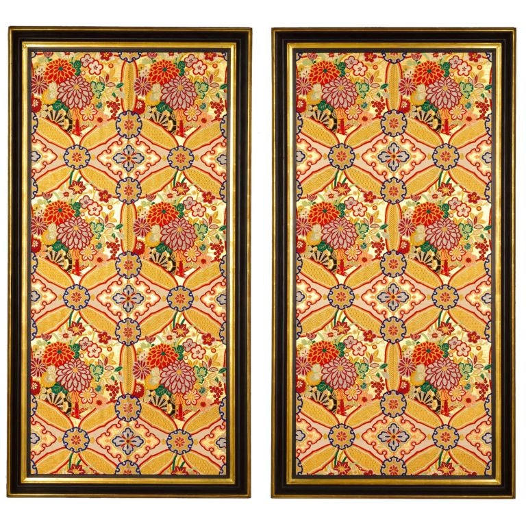 A Pair Of Japanese Obi Panels at 1stDibs