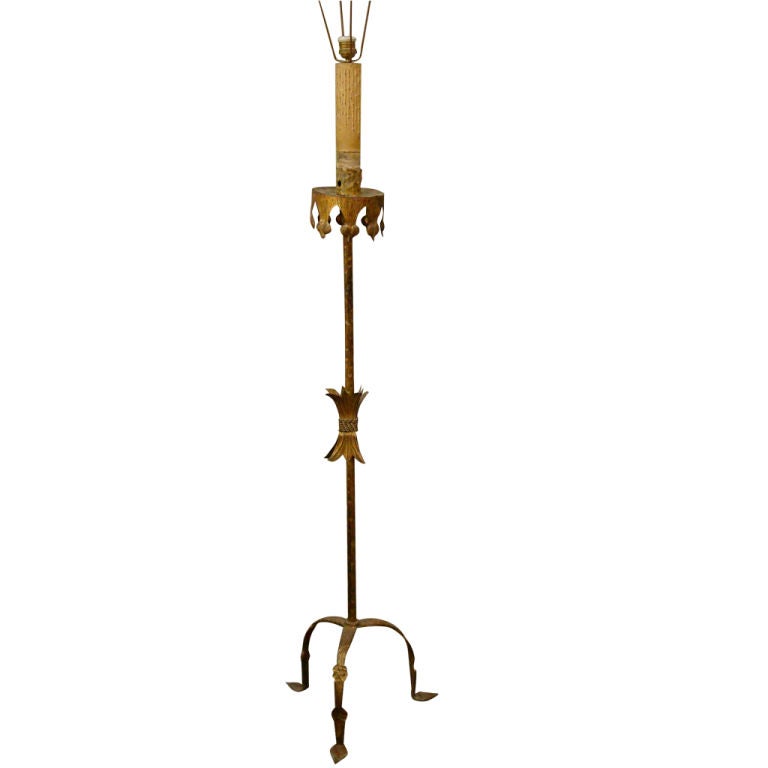 Gilded Iron Corona Floorlamp at 1stDibs