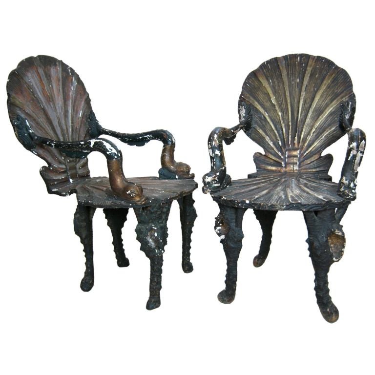 Pair of Grotto Chairs For Sale at 1stDibs | grotto furniture