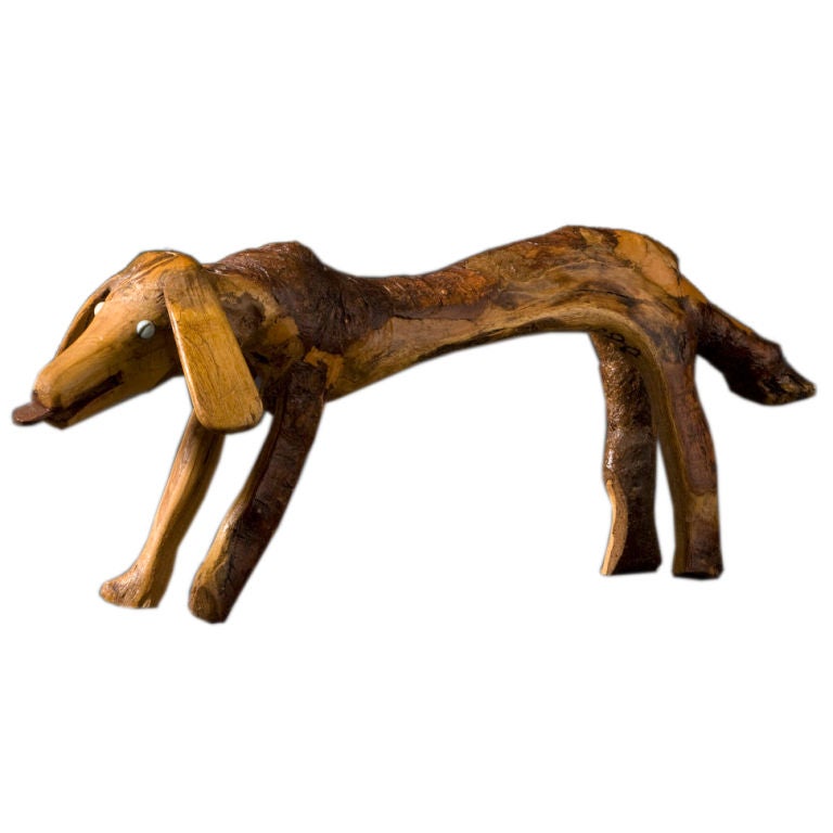 Wooden Tree Limb Doggie at 1stDibs