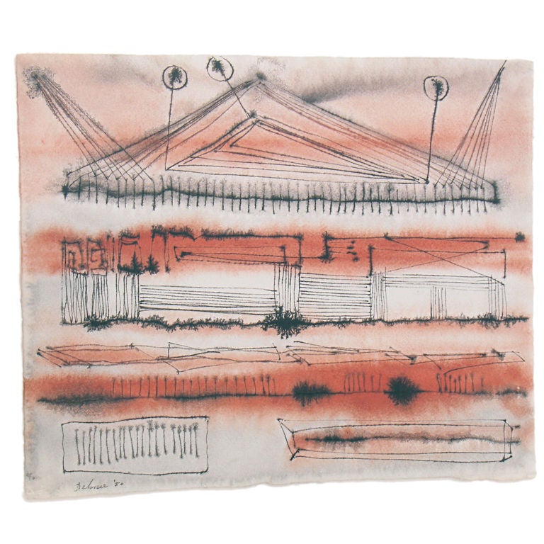 Original Abstract Work by Dorothy Dehner 1950 at 1stDibs