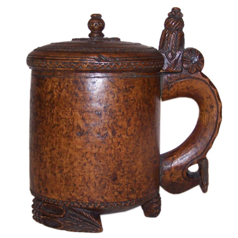 Norwegian Walnut Tankard at 1stDibs