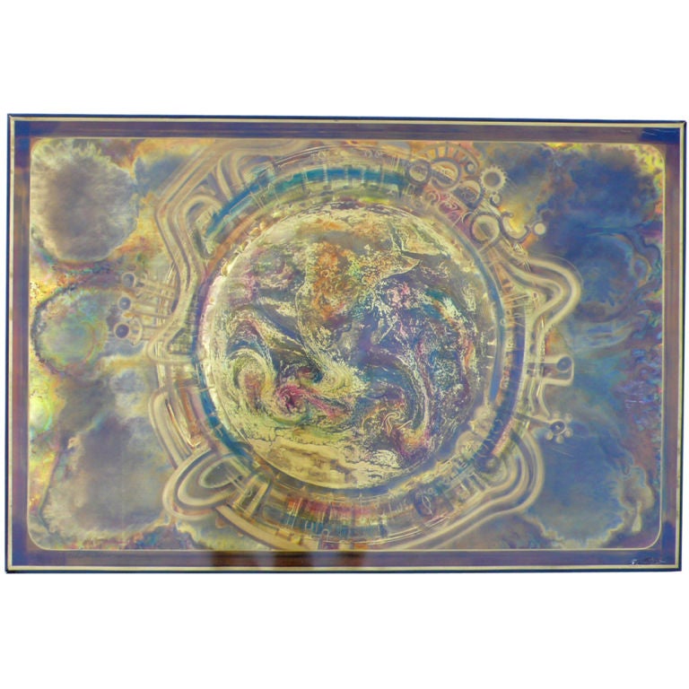 Acid Etched Copper Panel Original Artwork By Bernhard Rohne at 1stDibs