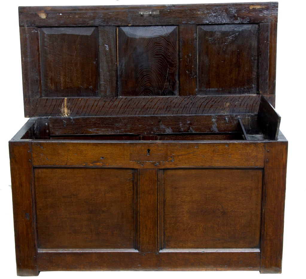 Paneled oak coffer at 1stDibs