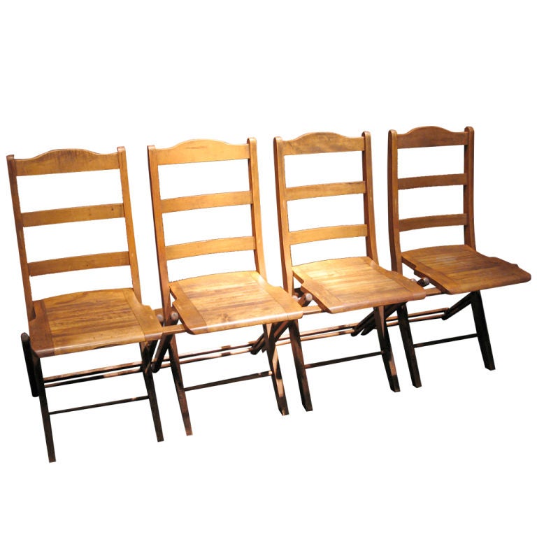 Four Seater Wood Bench at 1stDibs