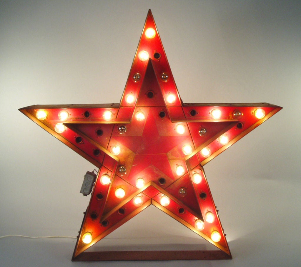Vintage Lighted Red Star Sign - double sided at 1stDibs | vintage ...