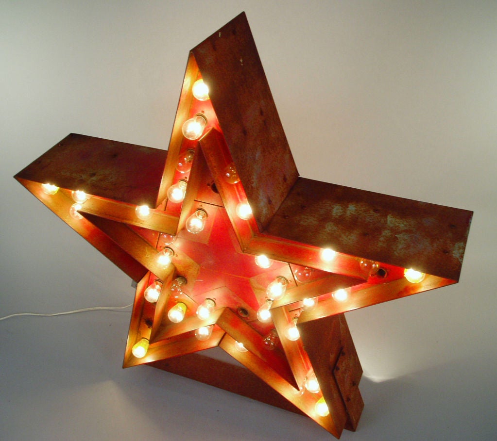 Vintage Lighted Red Star Sign - double sided at 1stDibs | vintage ...