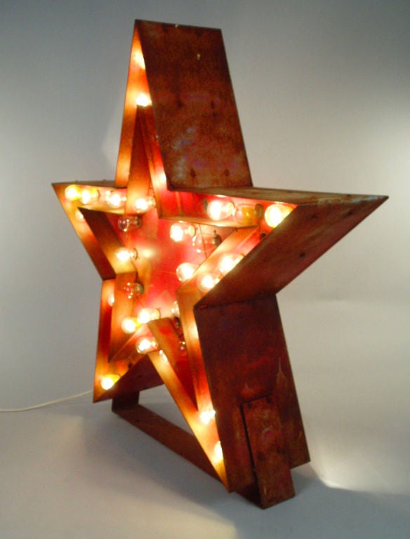Vintage Lighted Red Star Sign - double sided at 1stDibs | vintage ...