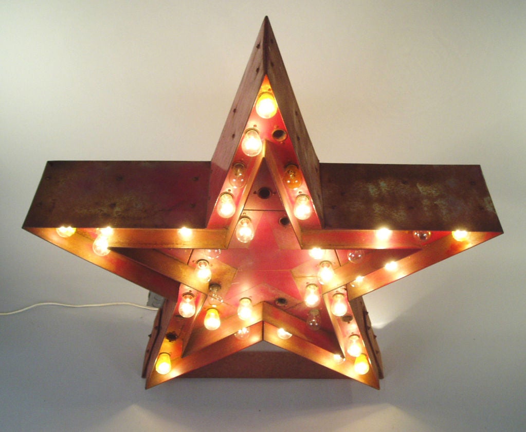Vintage Lighted Red Star Sign - double sided at 1stDibs | vintage ...