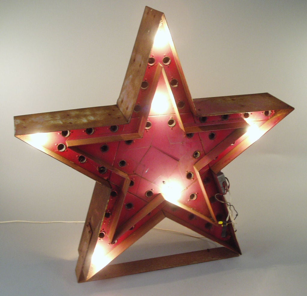 Vintage Lighted Red Star Sign - double sided at 1stDibs | vintage ...