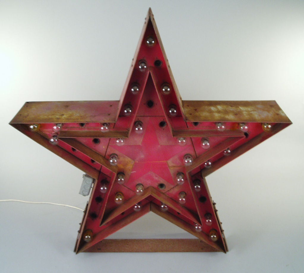 Vintage Lighted Red Star Sign - double sided at 1stDibs | vintage ...