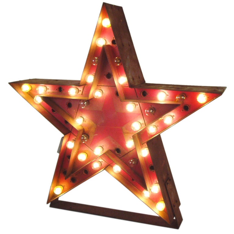 Vintage Lighted Red Star Sign - double sided at 1stDibs | vintage ...