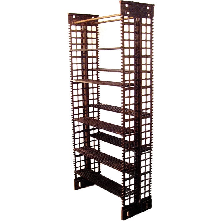 Antique Industrial Cast Iron Archival Bookcase at 1stDibs | wrought ...