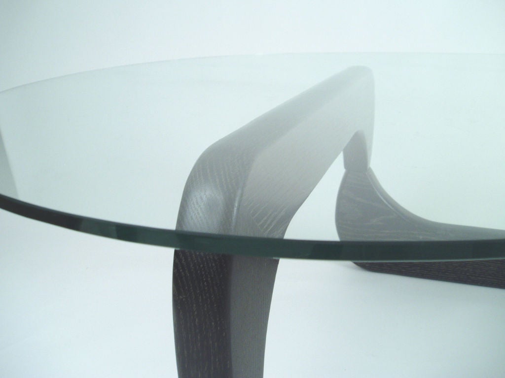 Vintage Noguchi style Glass Top Cocktail Table at 1stDibs