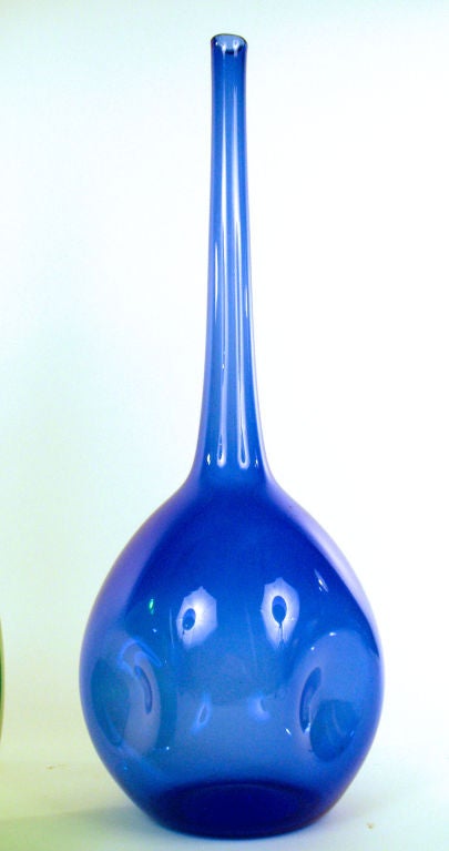 Pair Monumental Blenko Colored Glass Vases at 1stDibs