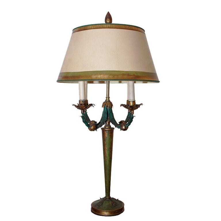 4 ARMS VENITIAN WOOD PAINTED TABLE LAMP at 1stDibs