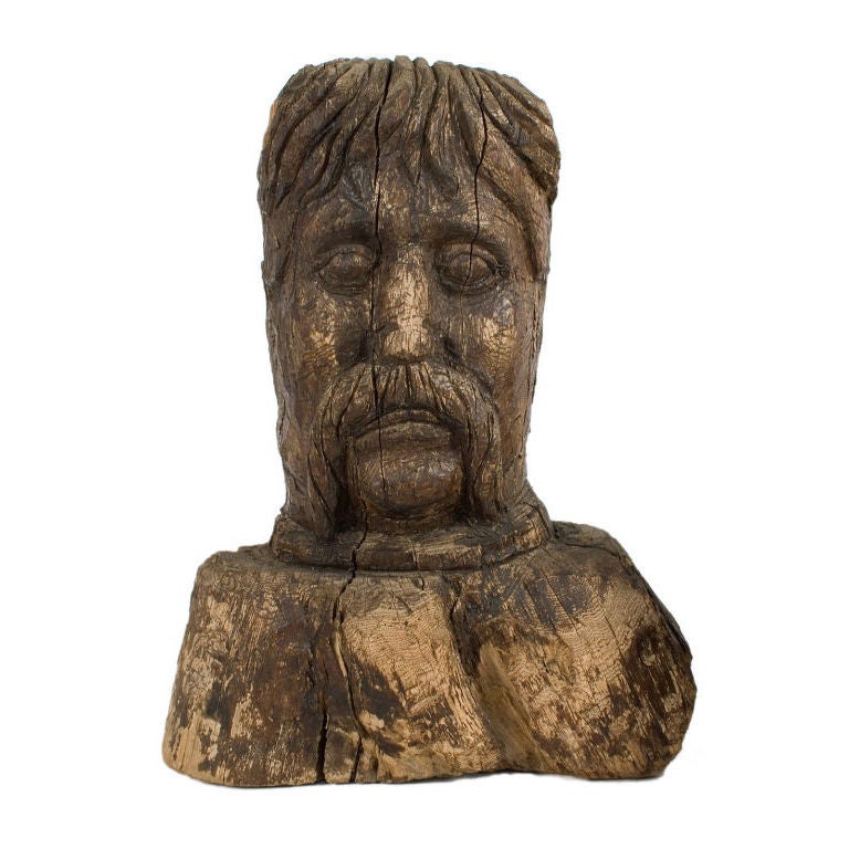 Wooden Bust at 1stDibs