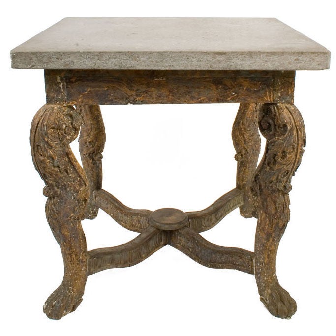 Baroque Stone Top Table at 1stDibs