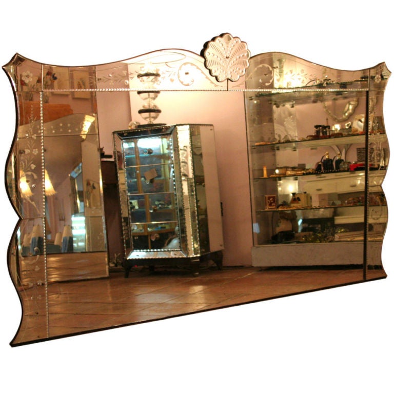 Large French salon mirror, possible headboard at 1stDibs
