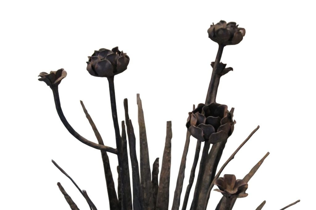 Striking Metal Plant Sculpture after Paul Evans at 1stDibs