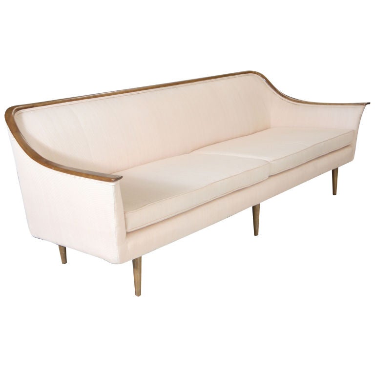 Long Continuous Arm Swedish Modern Sofa at 1stDibs